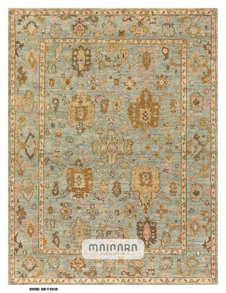 Karpet Bulat Untuk Lantai Bulu Pendek Motif Tradisional Minimalis ...