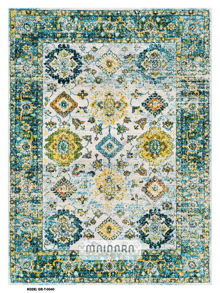 Karpet Bulat Untuk Lantai Bulu Pendek Motif Tradisional Minimalis ...